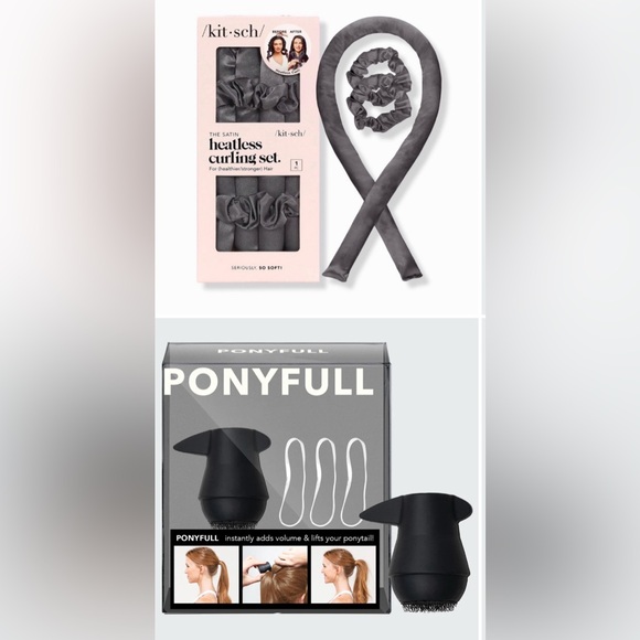 Kitsch | Hair | New Set Of Kitsch Black Ponyfull And Gray Satin ...